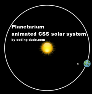 Planetarium CSS solar system animated with CSS animations