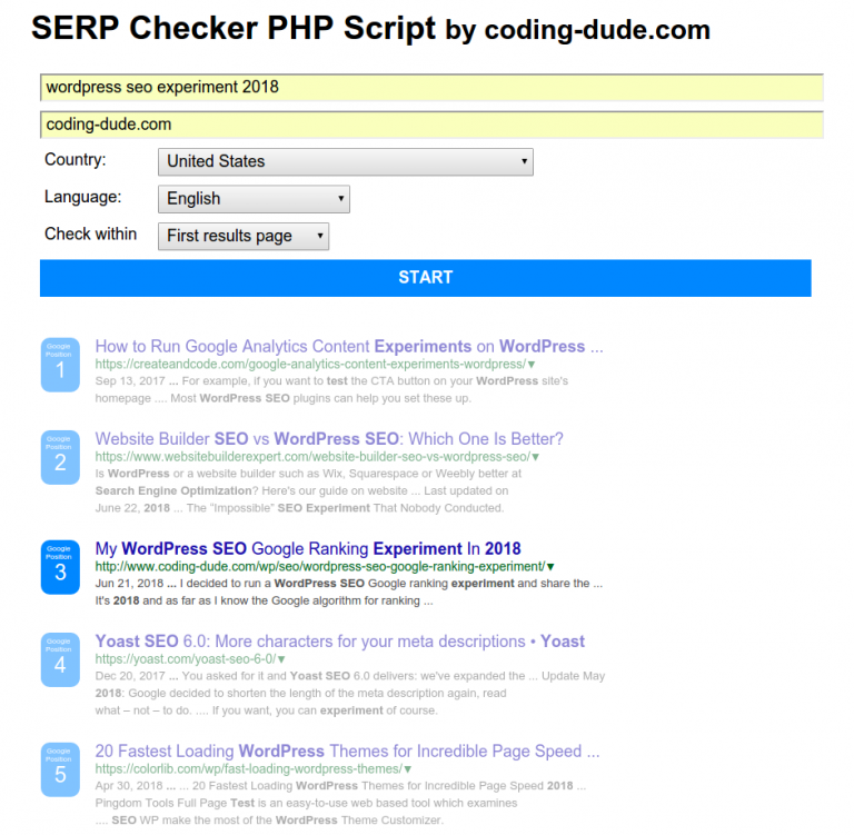 Google SERP Checker (.PHP script & demo) - Coding Dude